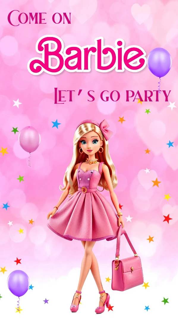 Personalise Barbie Birthday Invitation | video invitation | Online ...