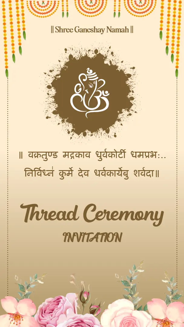Thread Ceremony Invitation - Customizable & Traditional